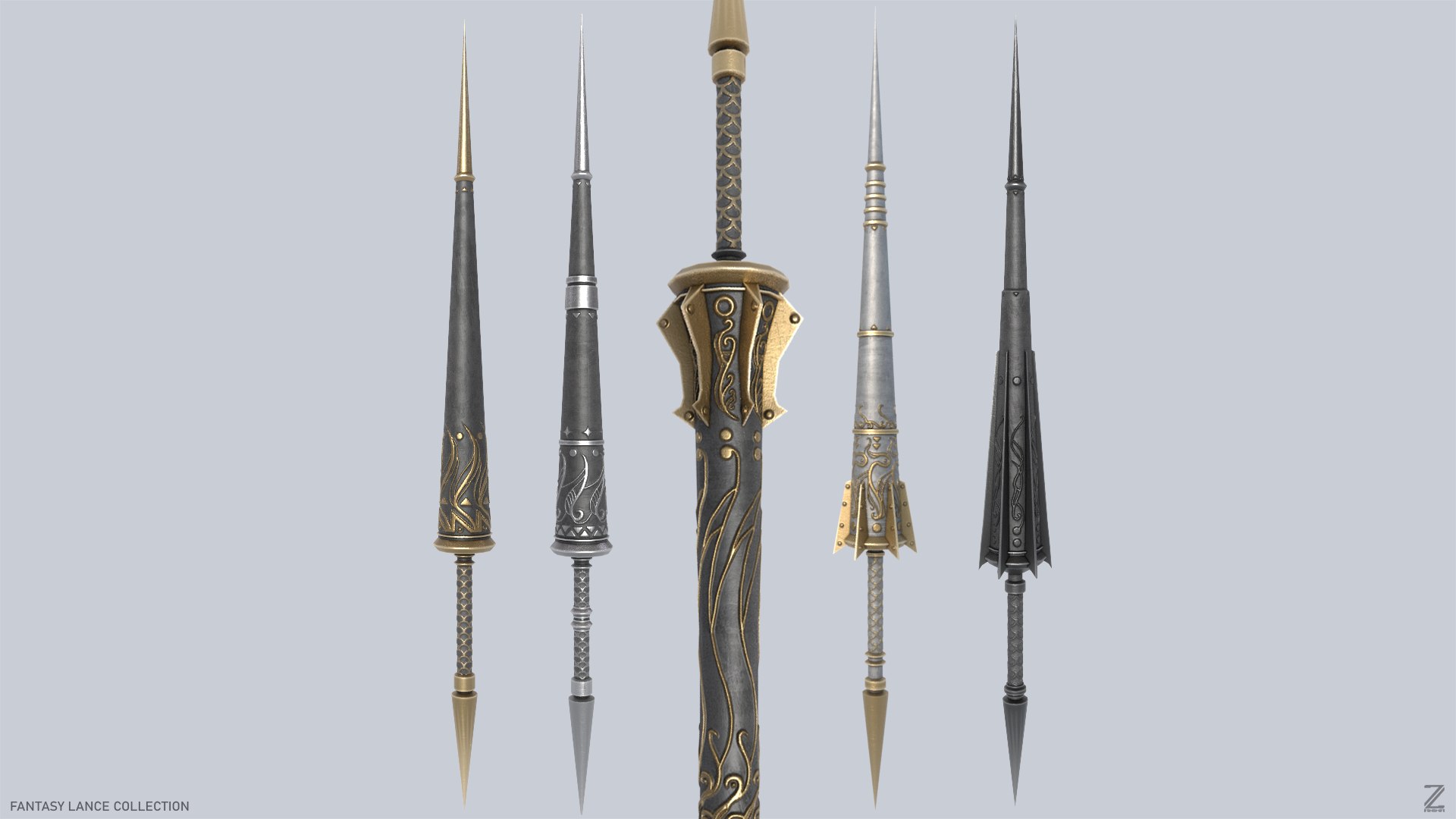 Fantasy Lance Collection 3D Model - TurboSquid 2237672