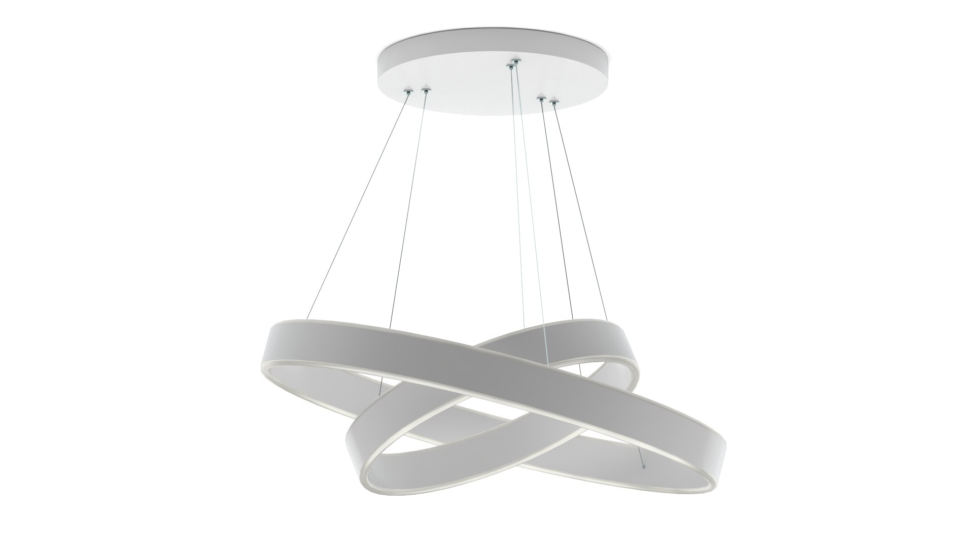 Suspension Lamp - Modern Double Rings Chandelier With LED 3D Model ...