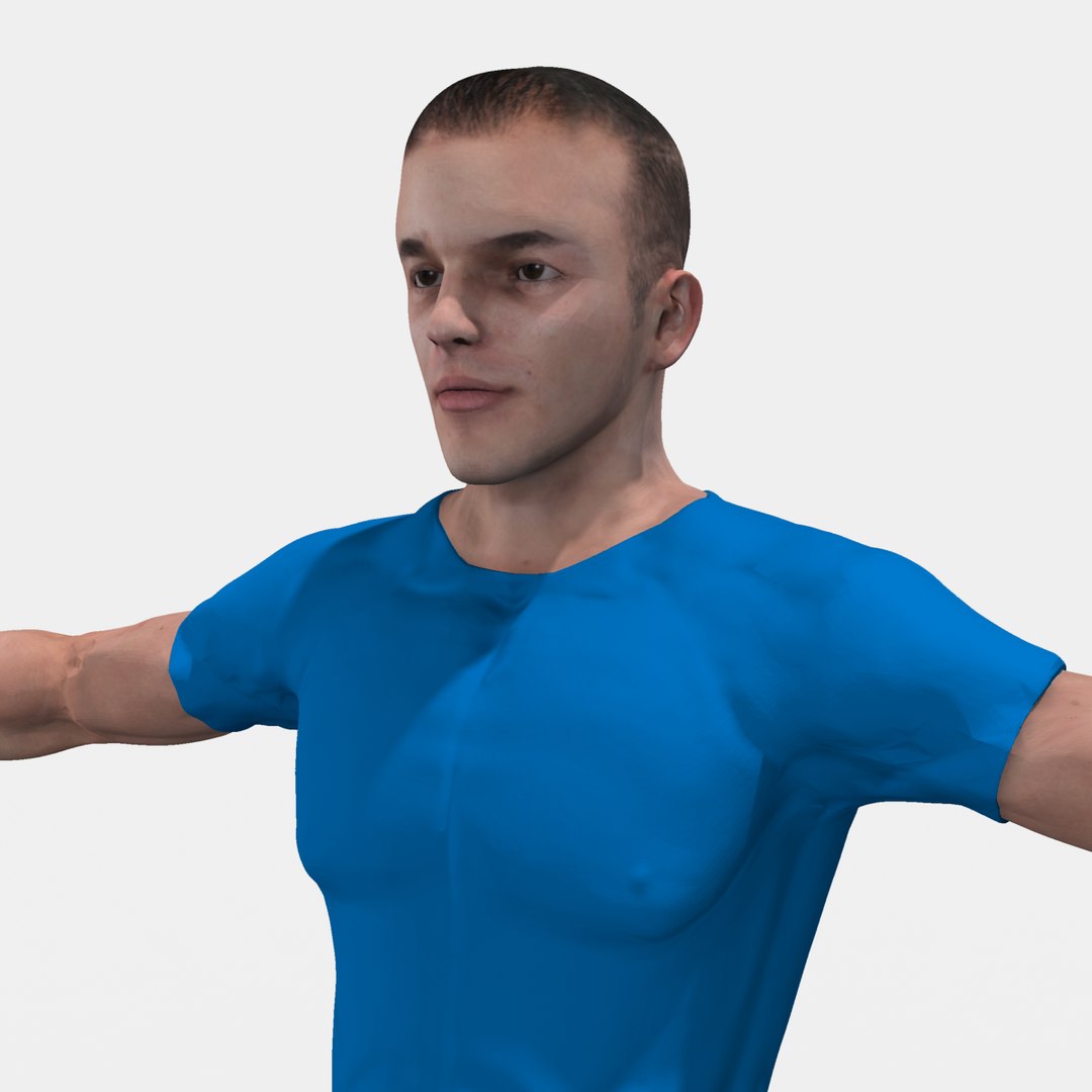 3d model athletic rigged male