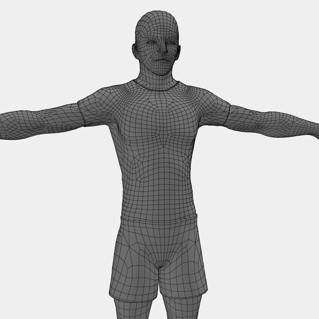 3d model athletic rigged male