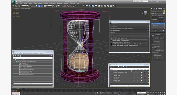 3D wooden hourglass sand timer model - TurboSquid 1297425