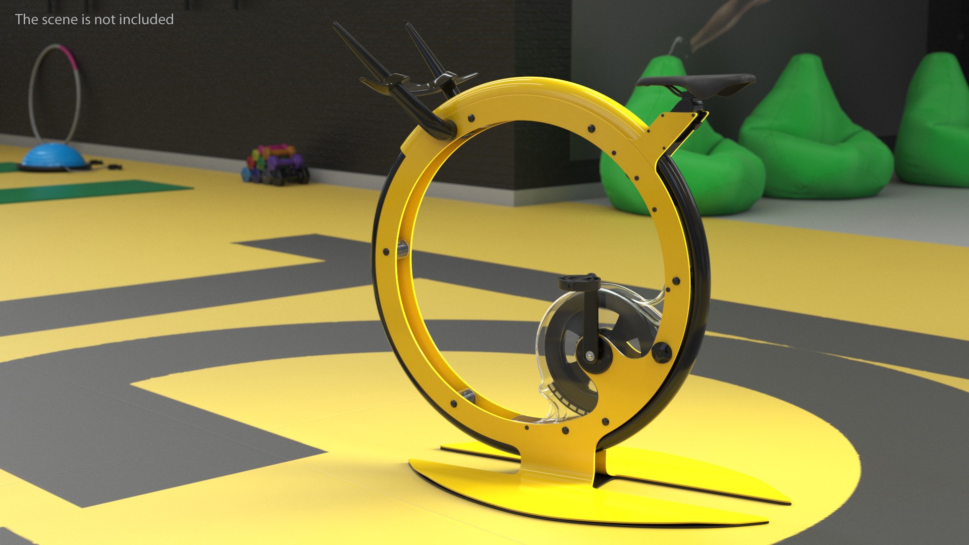 Futuristic Exercise Bike Yellow Model - TurboSquid 1987647