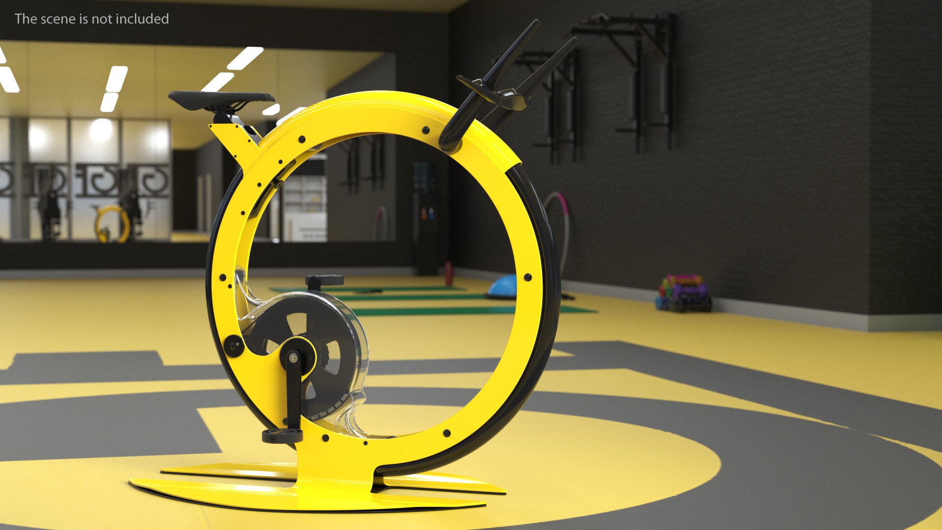 Futuristic Exercise Bike Yellow Model - TurboSquid 1987647