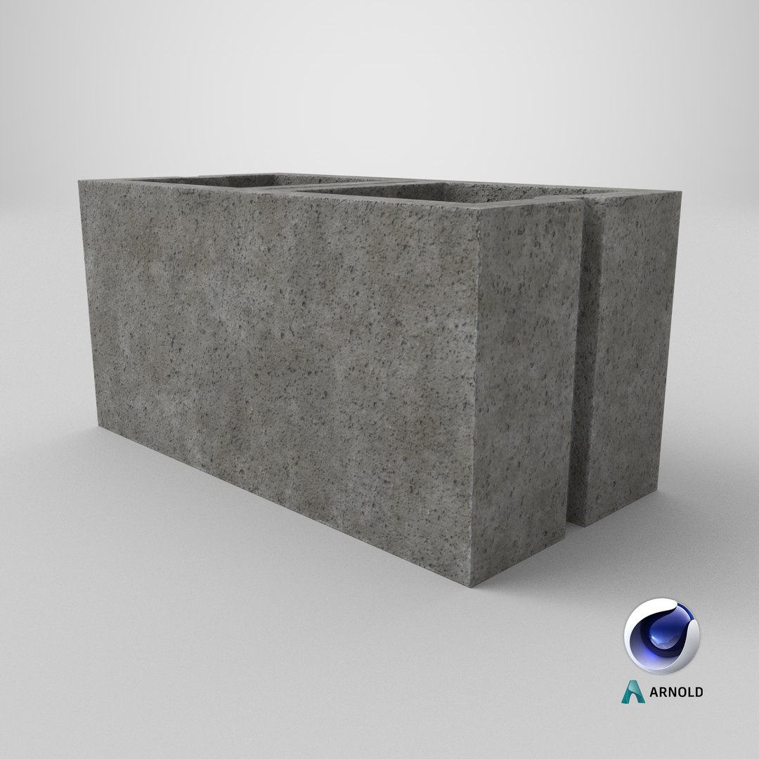 3D Cinder Block Double Sash Model - TurboSquid 2508442