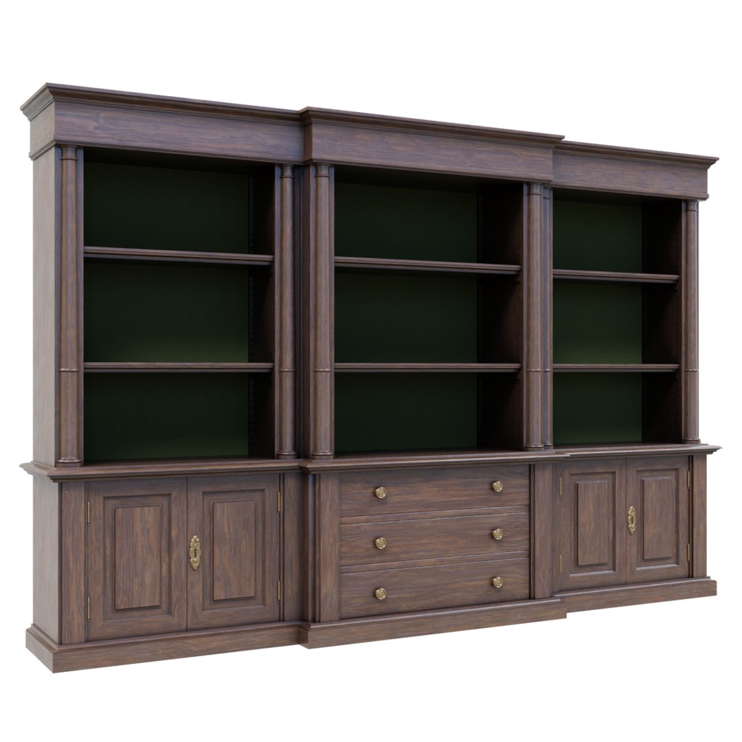 Low classic bookcase 3D model - TurboSquid 2086323