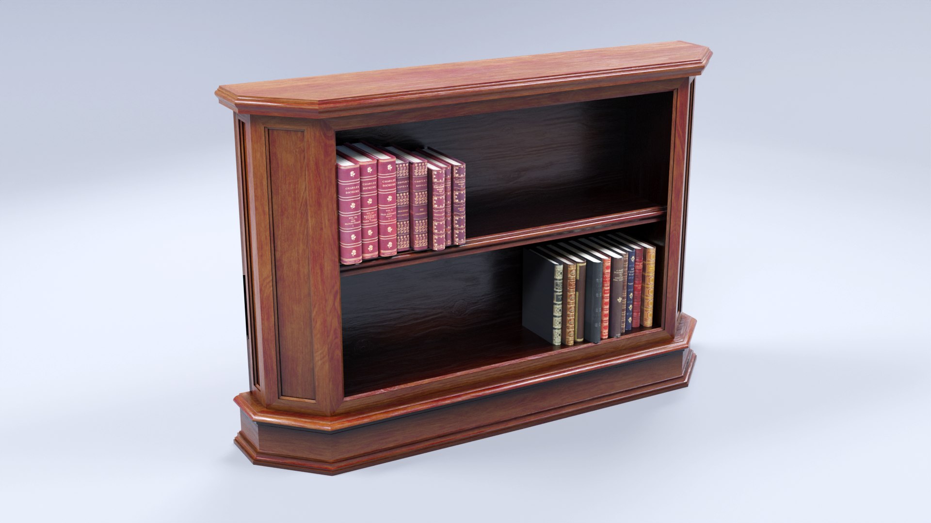 Low classic bookcase 3D model - TurboSquid 2086323