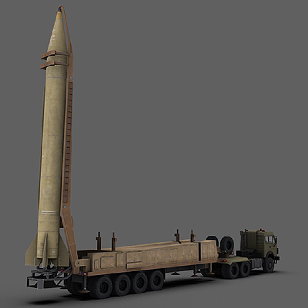 Shahab-3 Ballistic Missile Rocket 3d Model