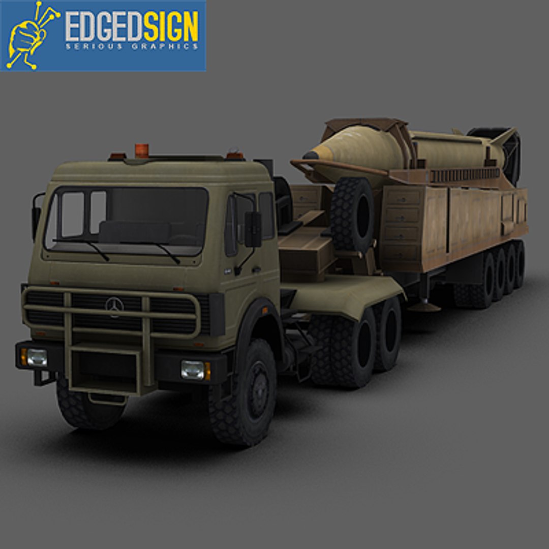 Shahab-3 Ballistic Missile Rocket 3d Model