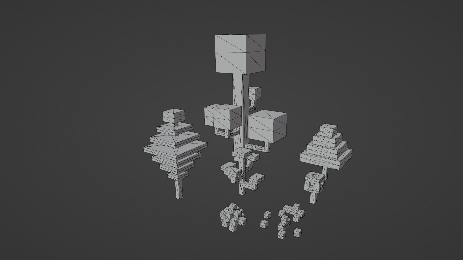 3D Isometric 3d Snow Tree Set - TurboSquid 1987673