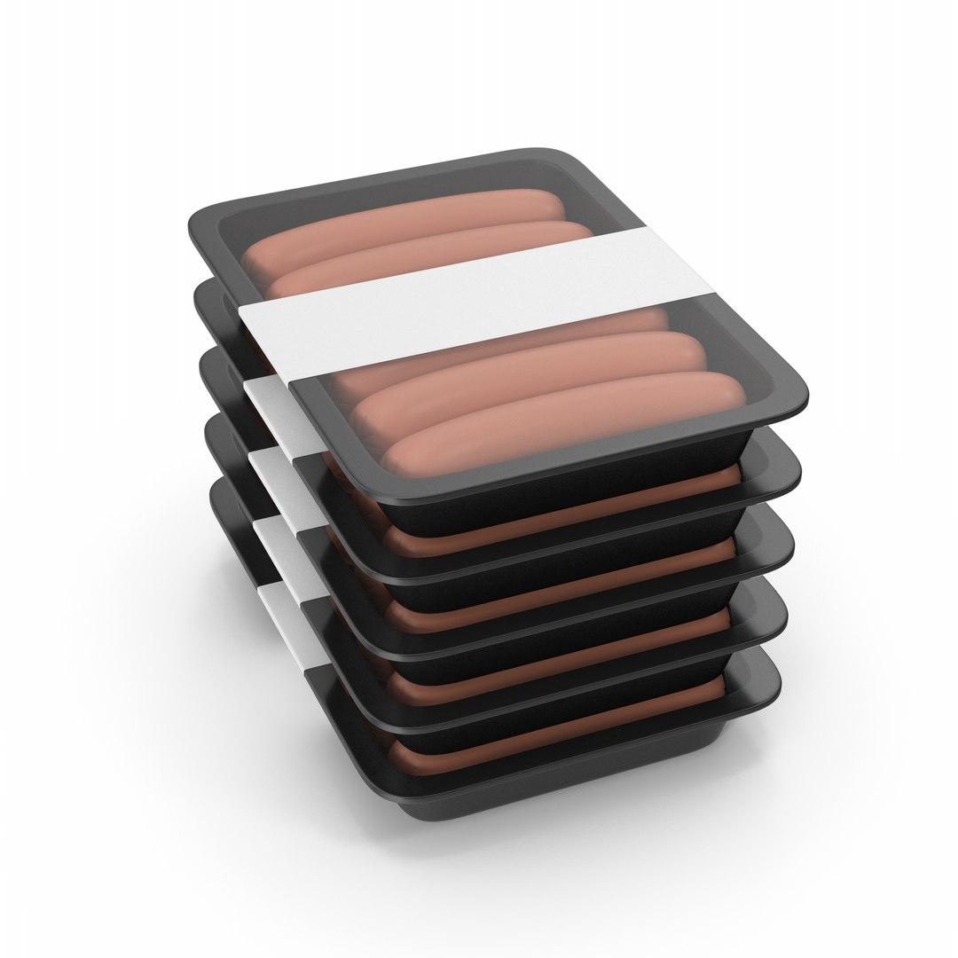 Stack Of Sausage Packages 3D Model - TurboSquid 2303892