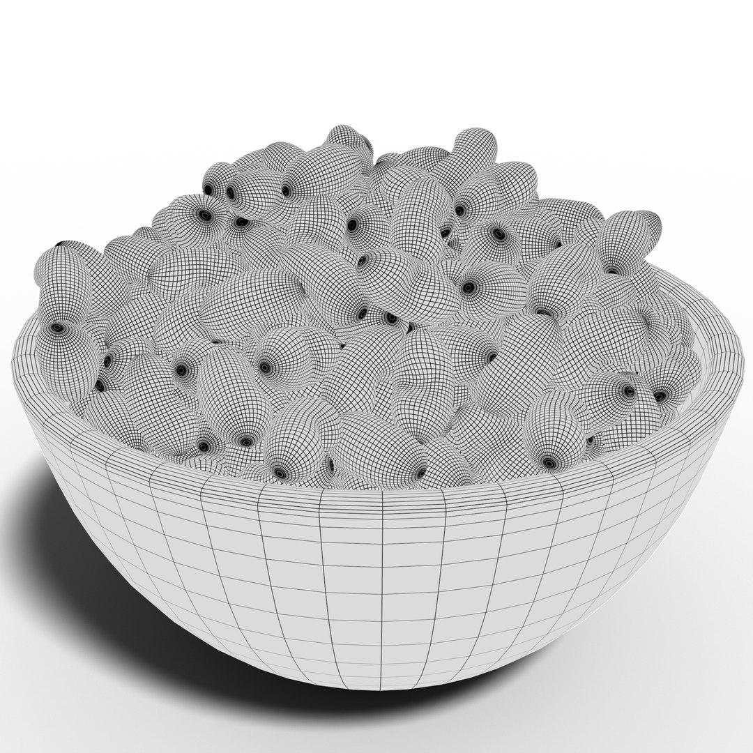 3D Brown Jelly Beans With Bowl - TurboSquid 2084764