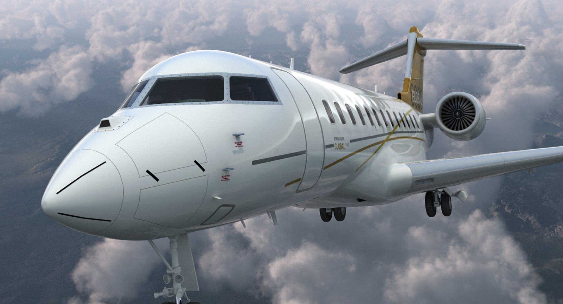 3d bombardier global 6000