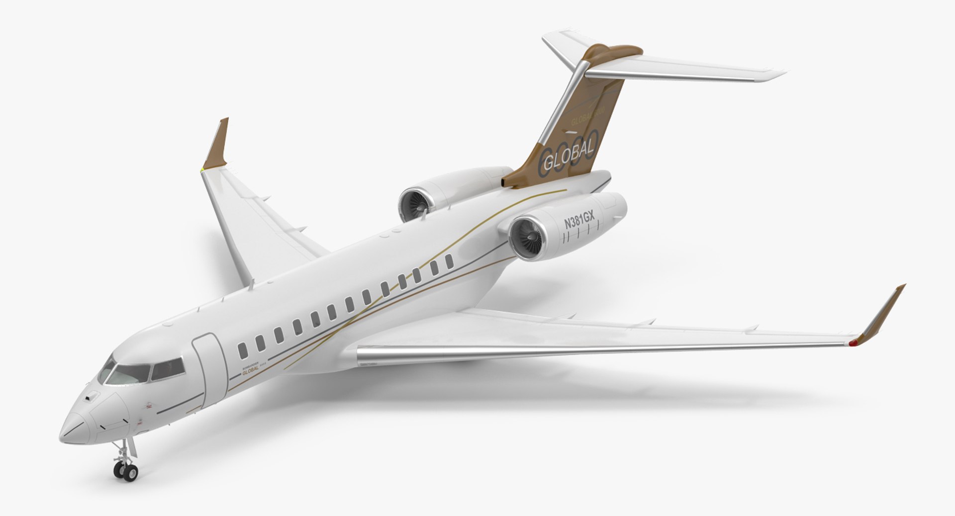 3d bombardier global 6000