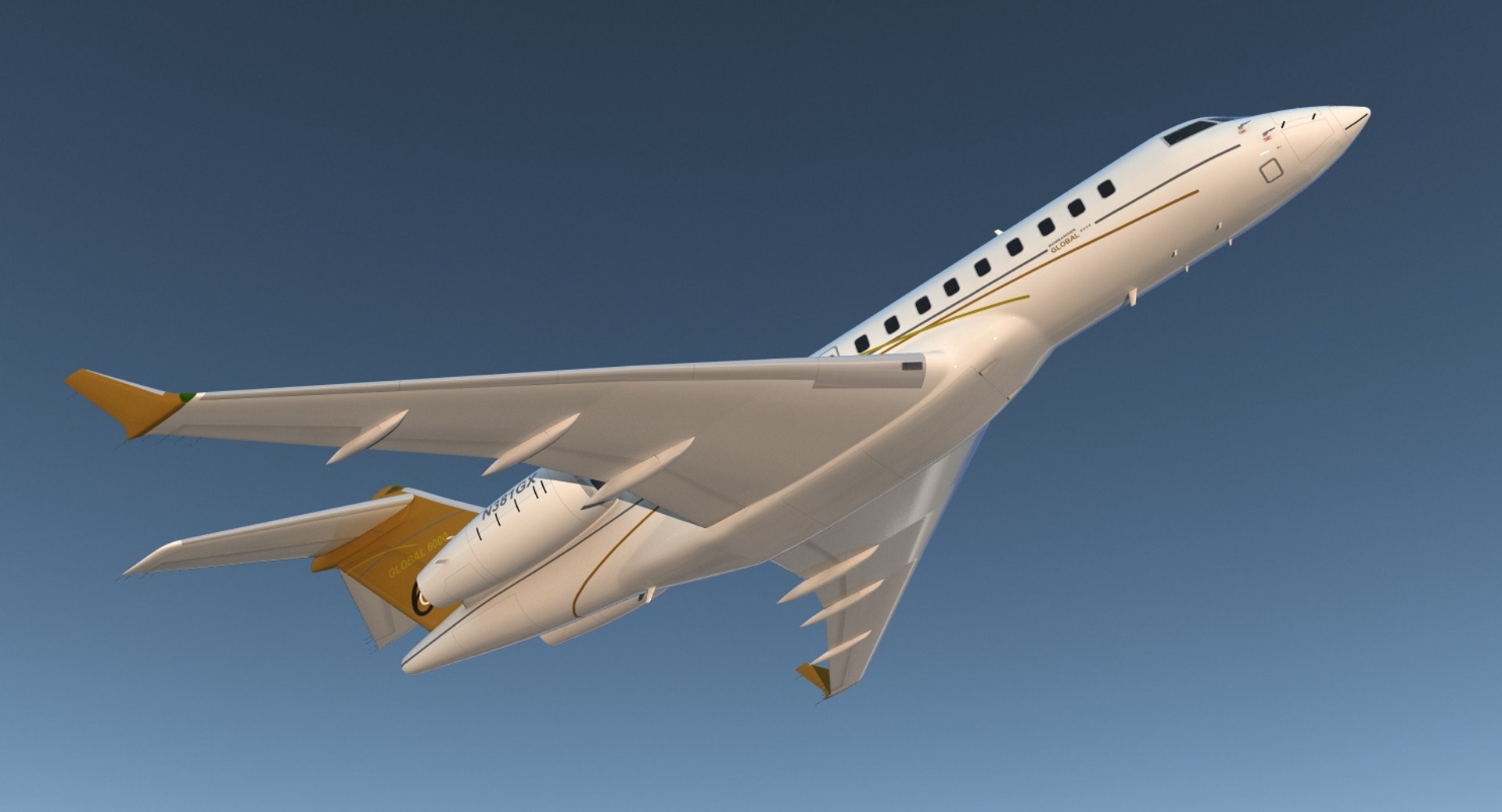 3d bombardier global 6000