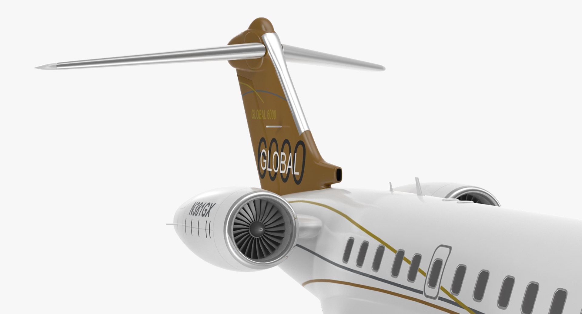3d bombardier global 6000