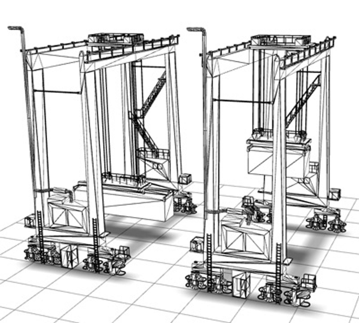 Gantry Container Cranes 3d Model