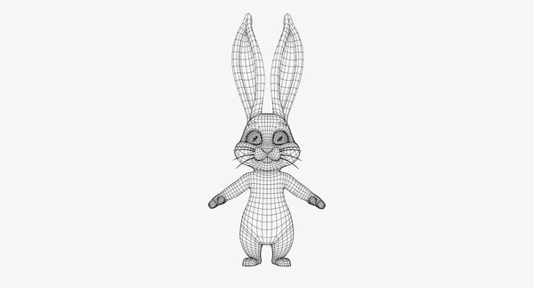 bunny rabbit cartoon obj