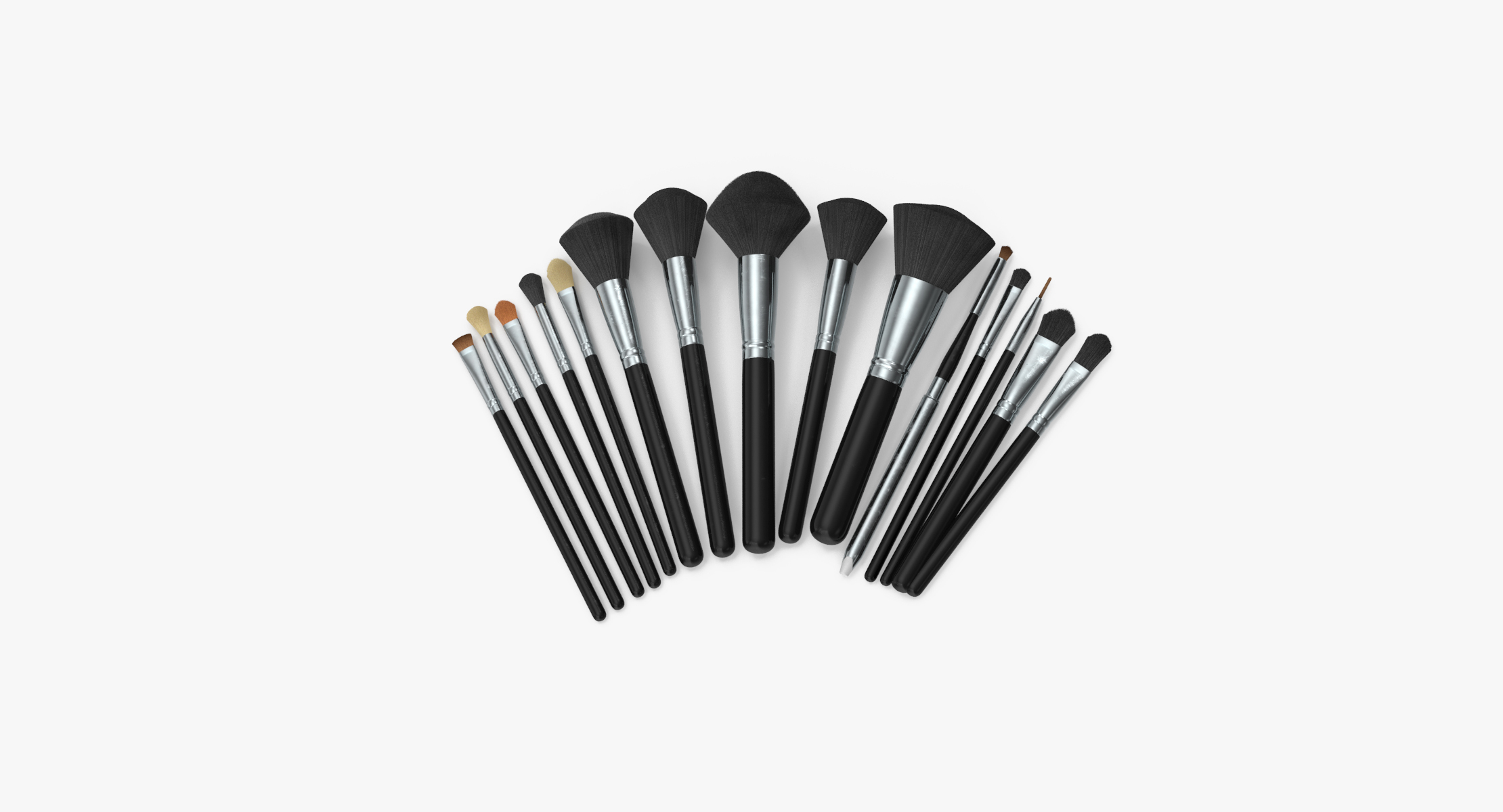 3d model makeup brush set