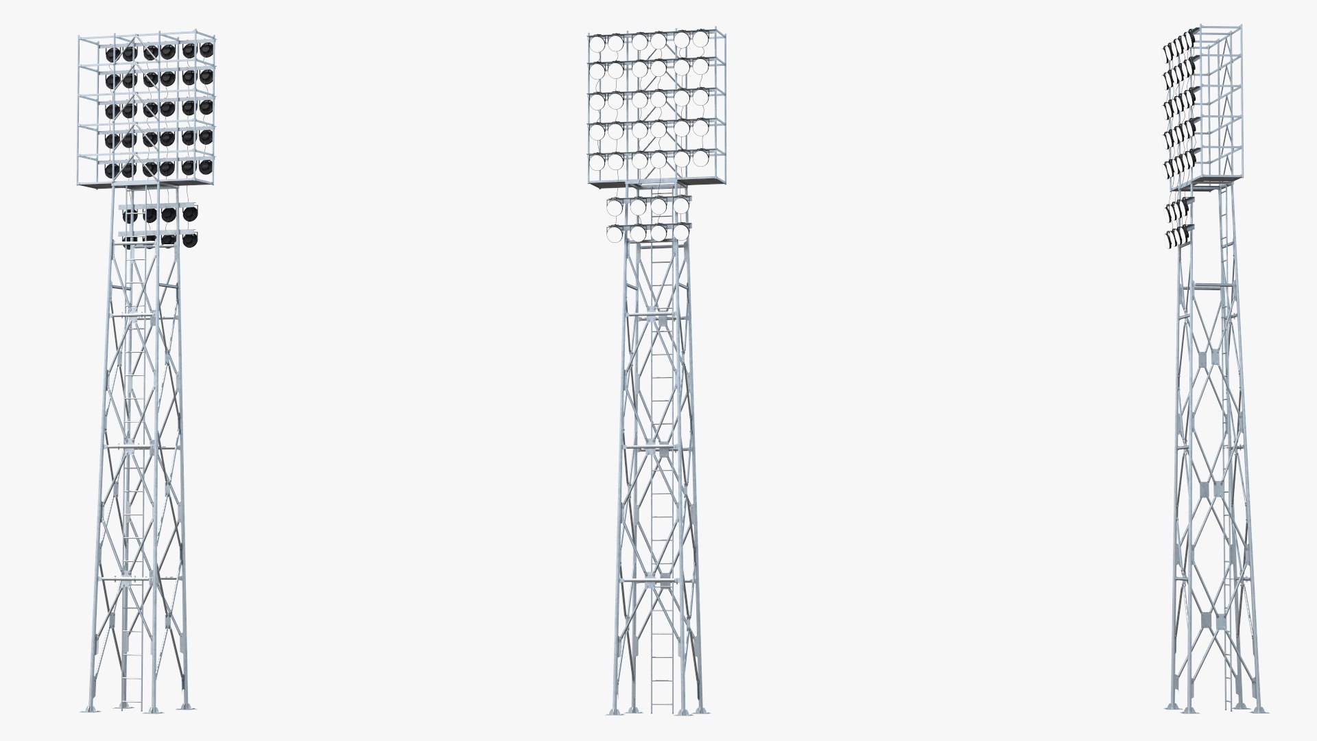 Spotlights Lighting Tower Illuminated 3D Model - TurboSquid 2181865