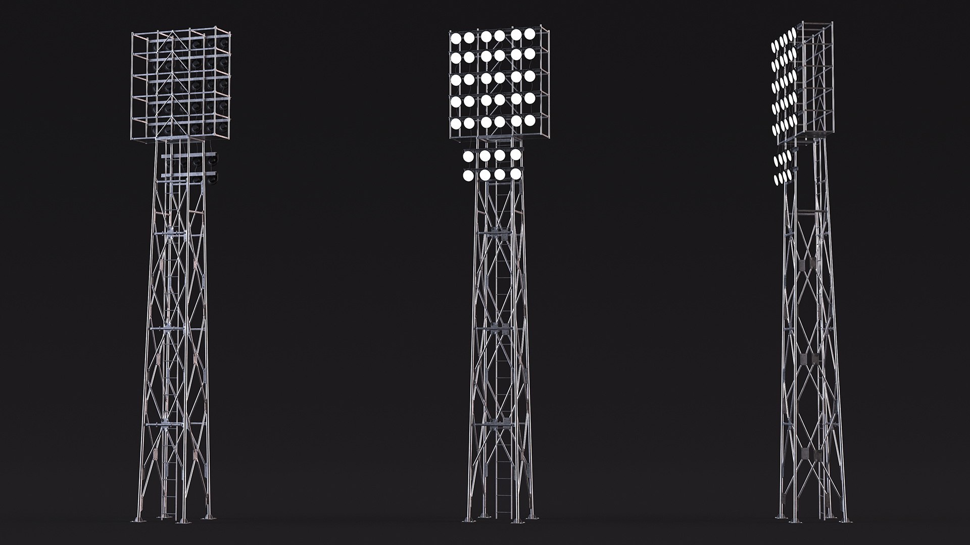 Spotlights Lighting Tower Illuminated 3D Model - TurboSquid 2181865