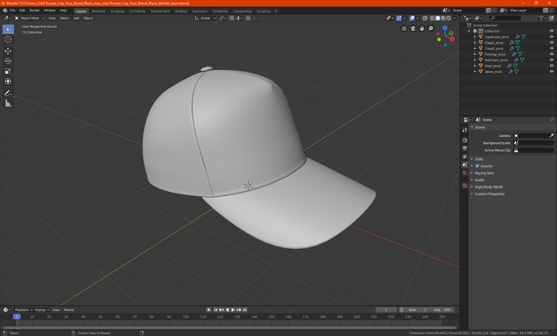 Trucker Cap Your Brand Black 3D Model - TurboSquid 1908138