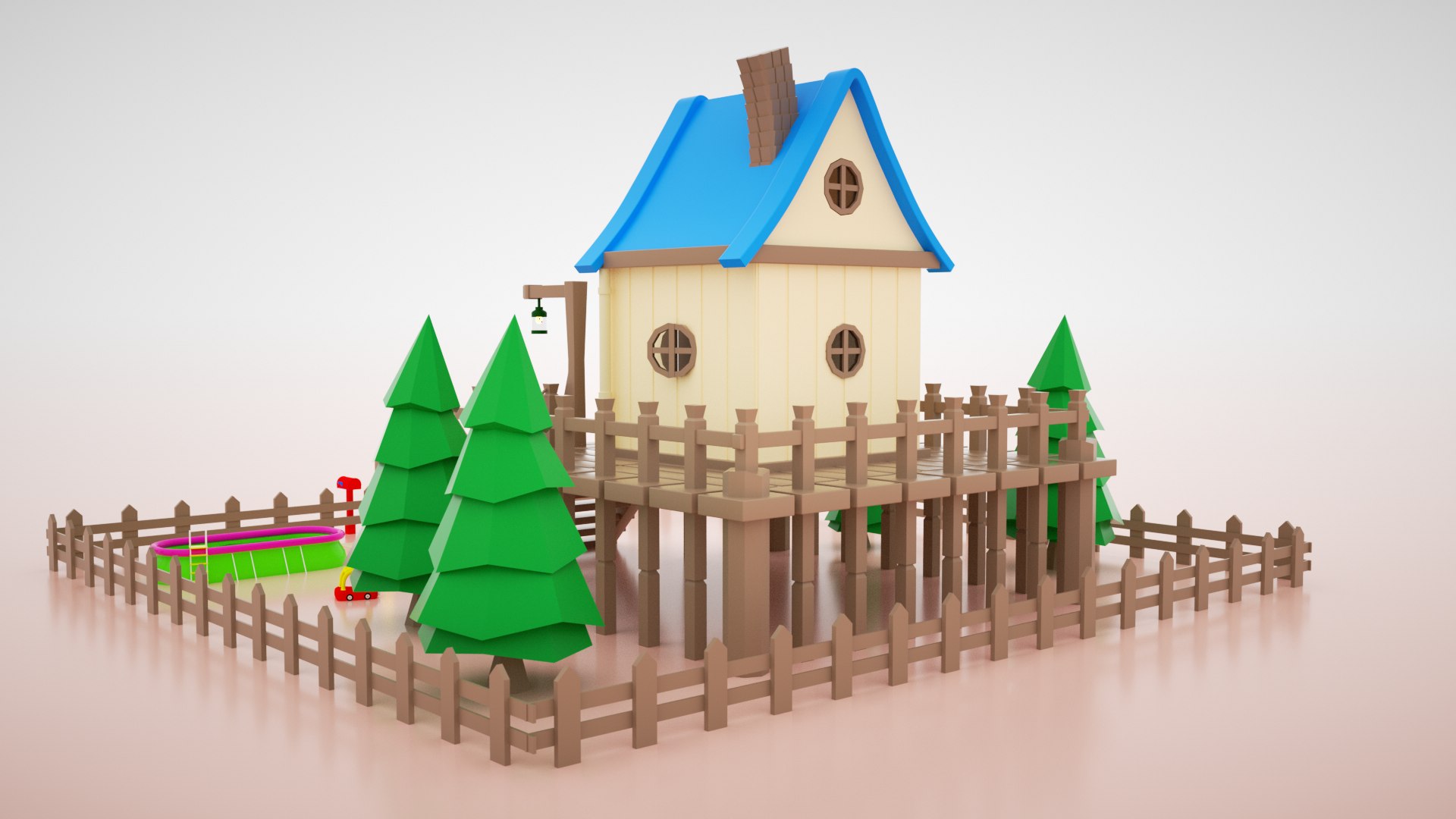 3D LOW POLY HOUSE Model - TurboSquid 2041534