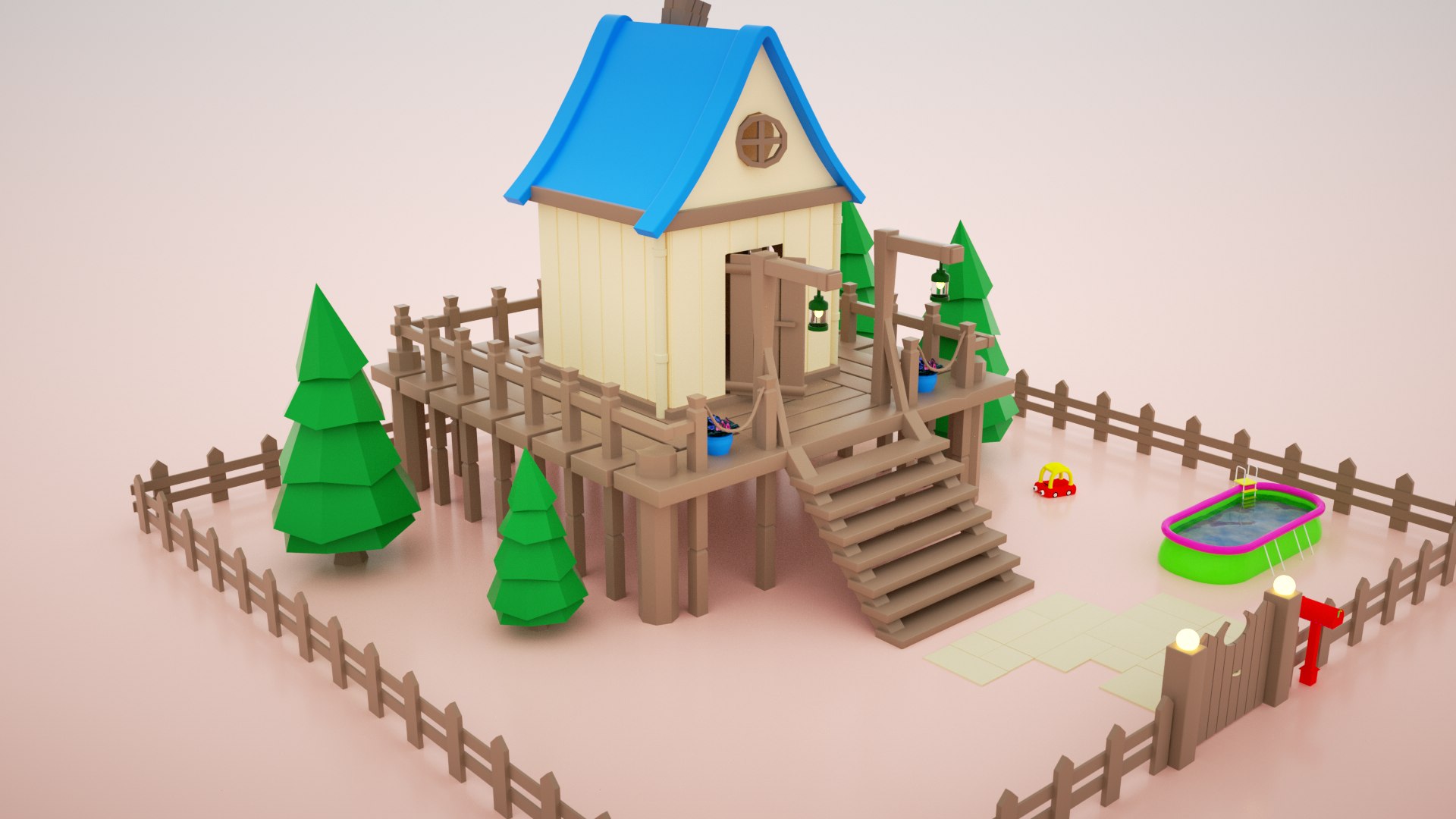 3D LOW POLY HOUSE Model - TurboSquid 2041534
