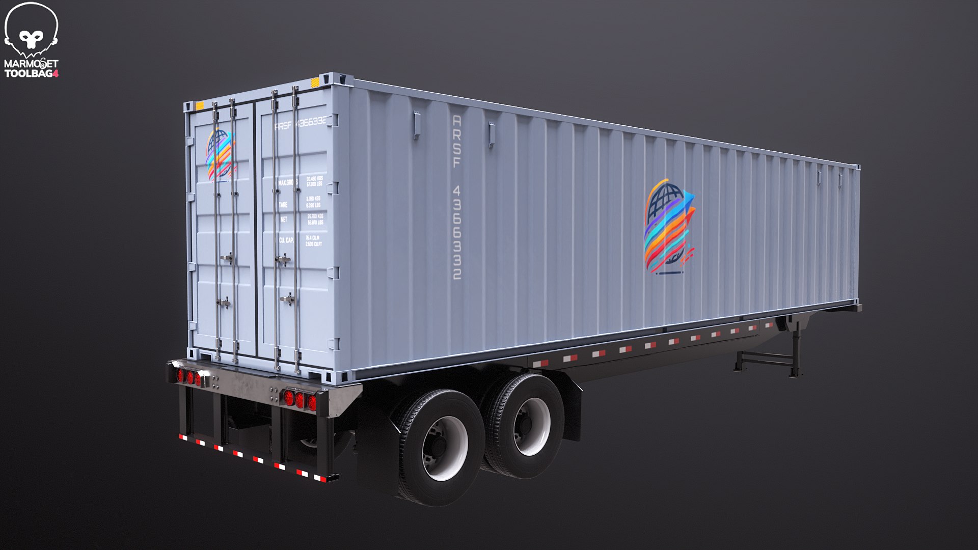 3D ISO Shipping Container Semi Trailer - TurboSquid 2313574