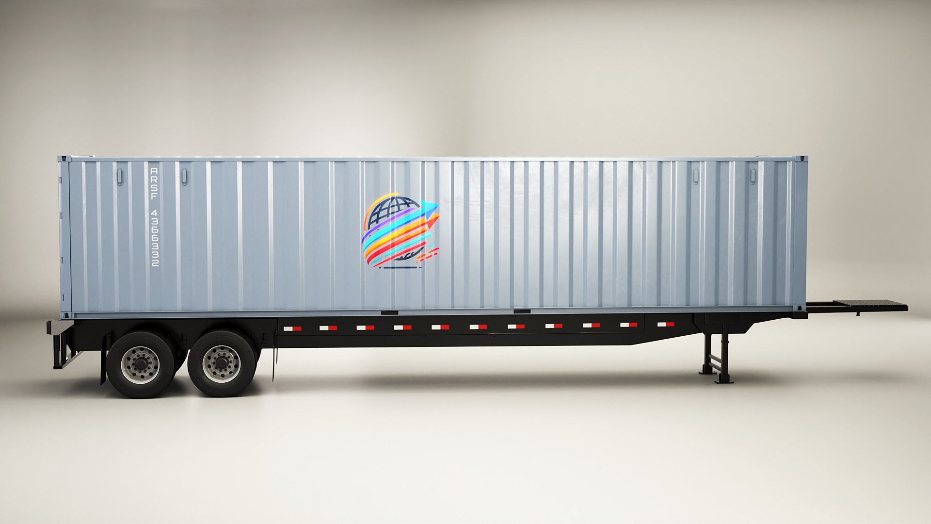 3D ISO Shipping Container Semi Trailer - TurboSquid 2313574