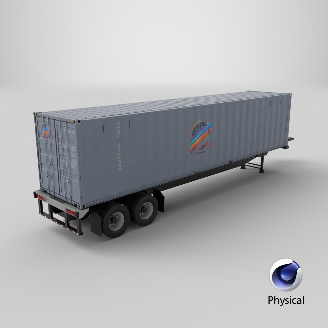 3D ISO Shipping Container Semi Trailer - TurboSquid 2313574