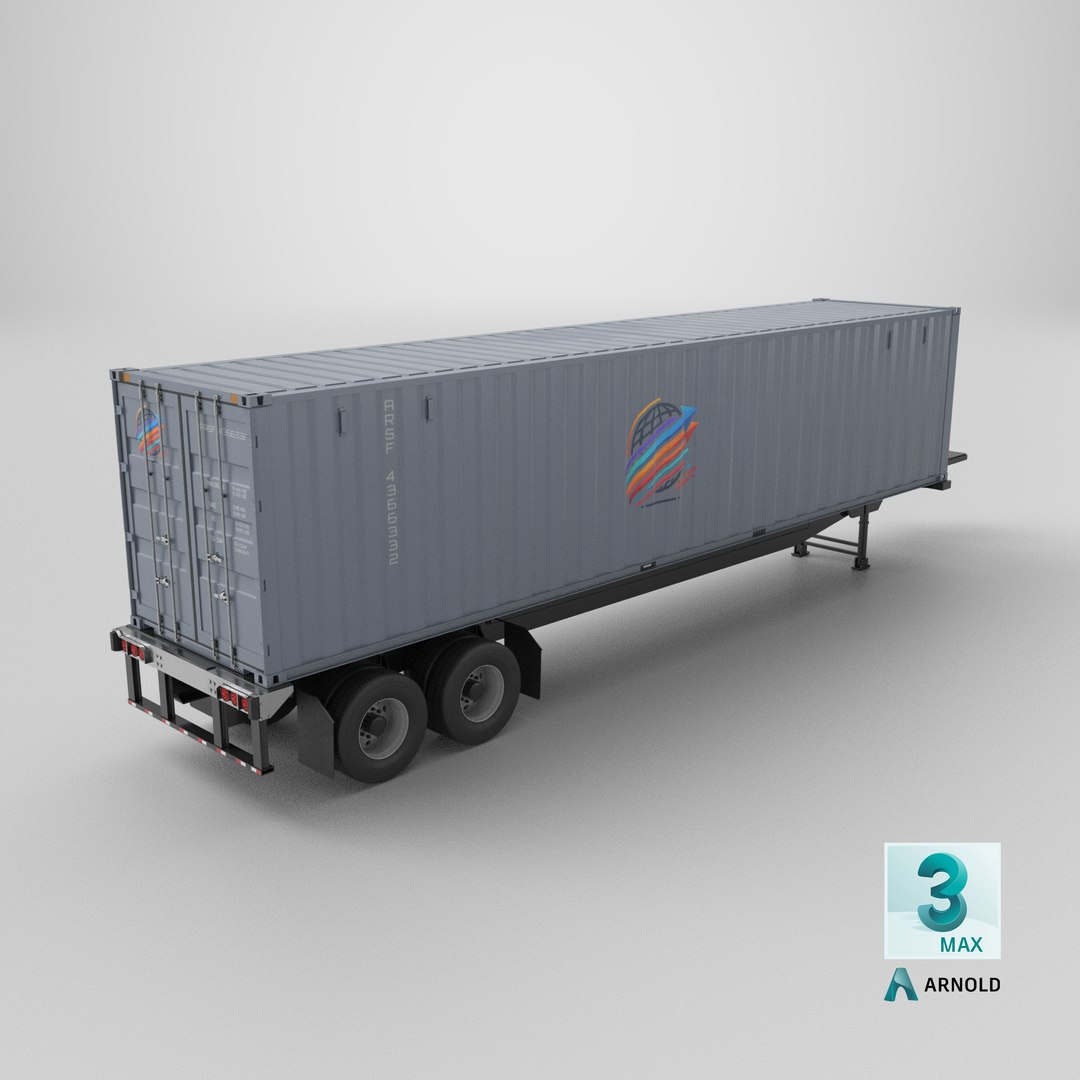 3D ISO Shipping Container Semi Trailer - TurboSquid 2313574