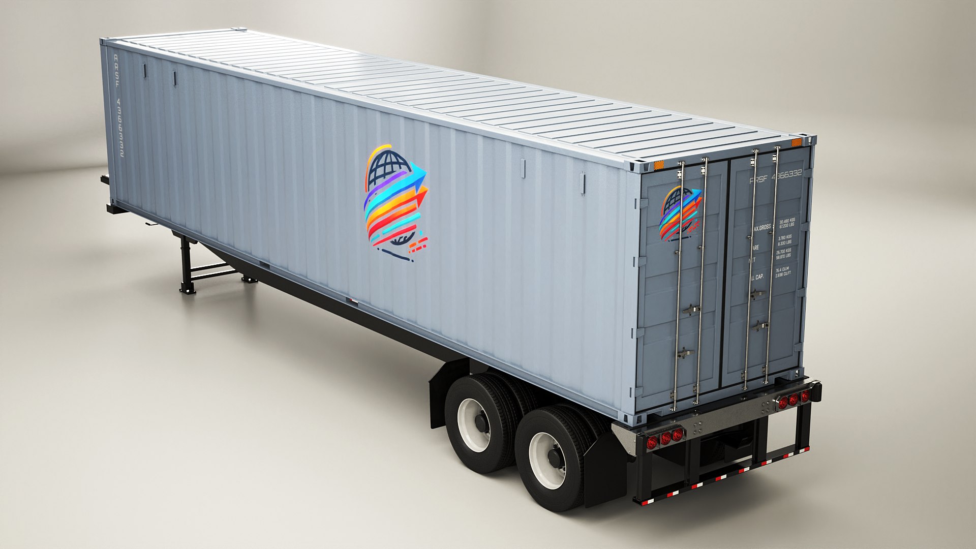 3D ISO Shipping Container Semi Trailer - TurboSquid 2313574