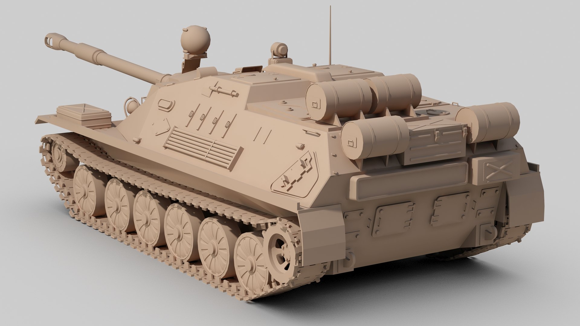 Soviet Asu 85 3d Model