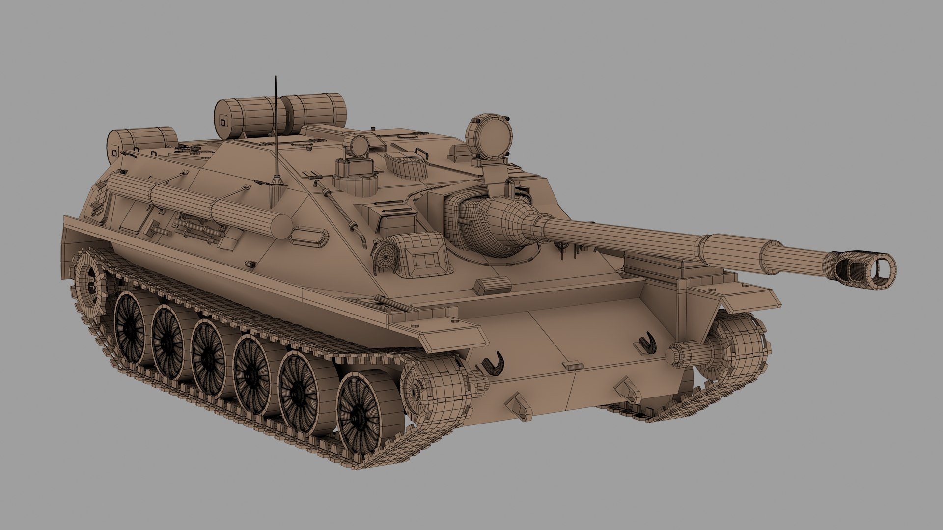 Soviet Asu 85 3d Model
