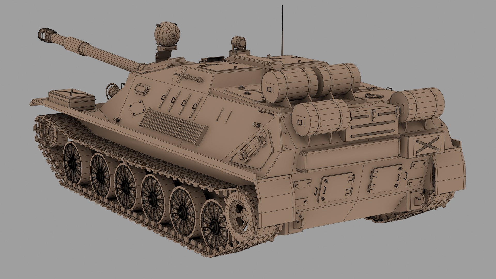 Soviet Asu 85 3d Model