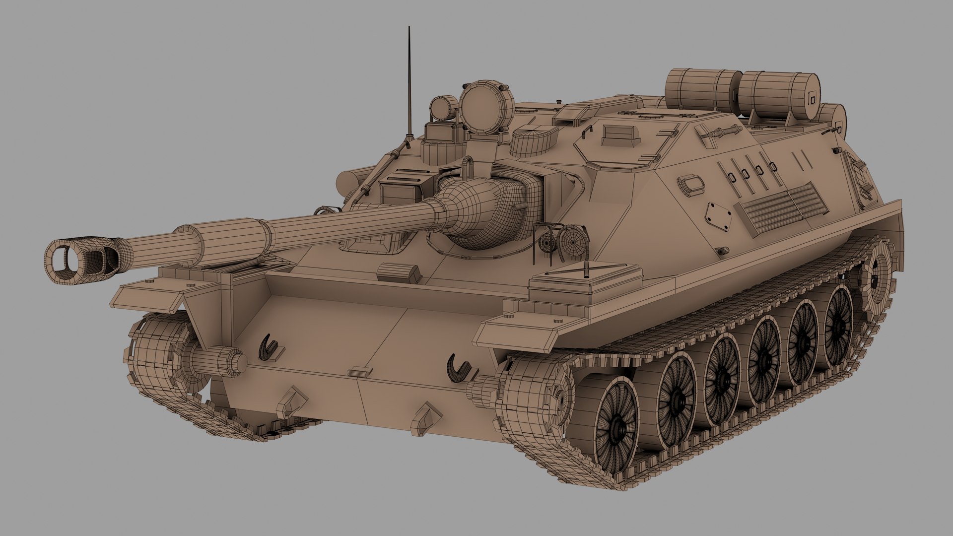 Soviet Asu 85 3d Model