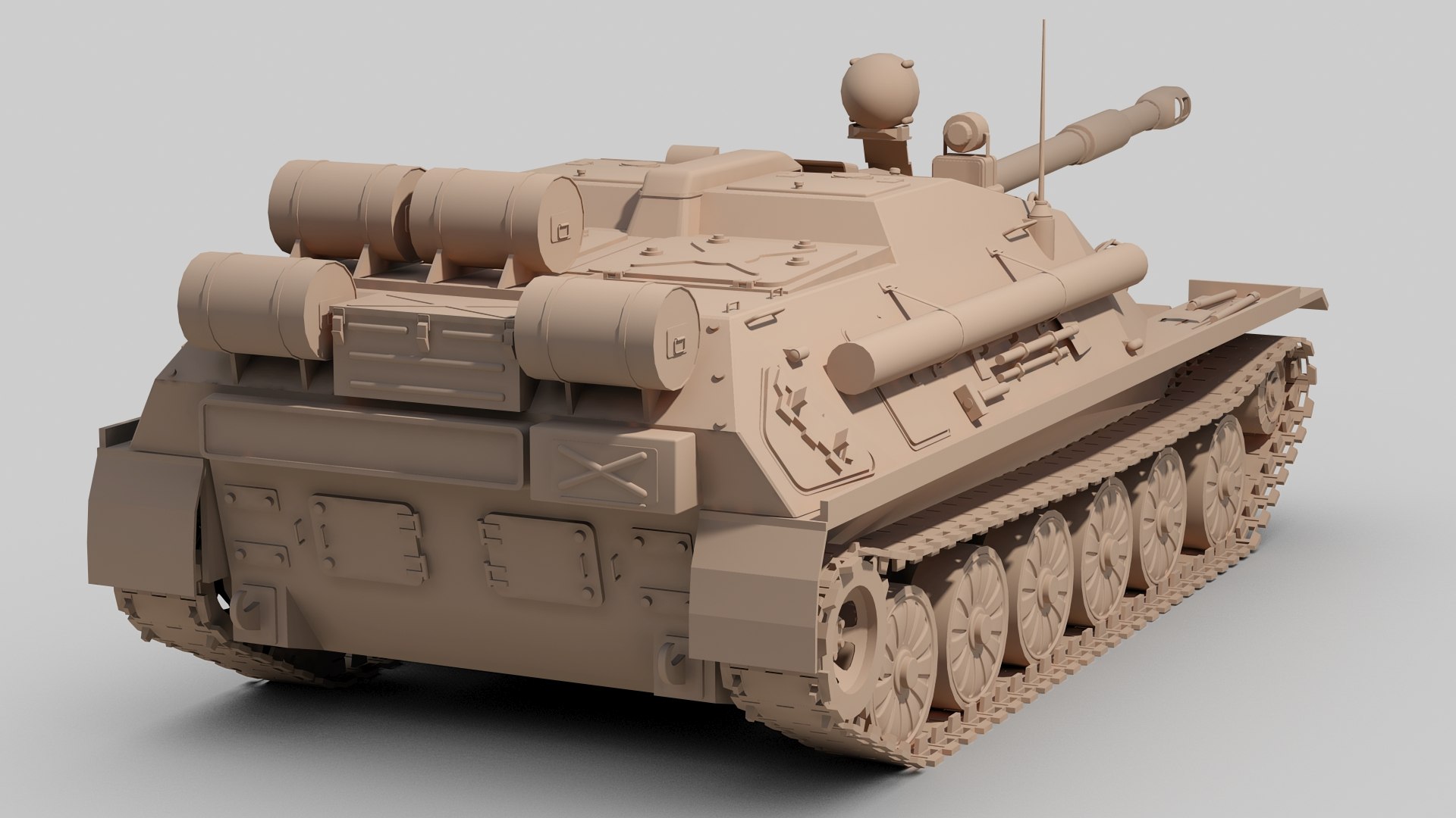 Soviet Asu 85 3d Model
