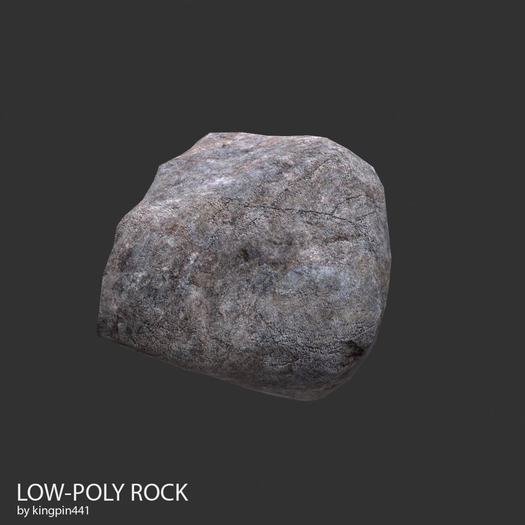 3d model low-poly rock