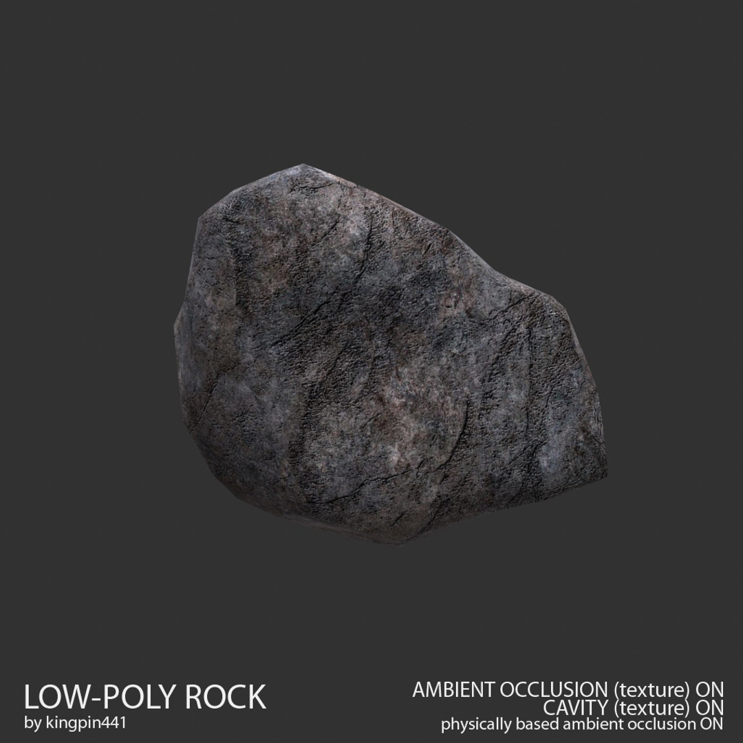 3d model low-poly rock