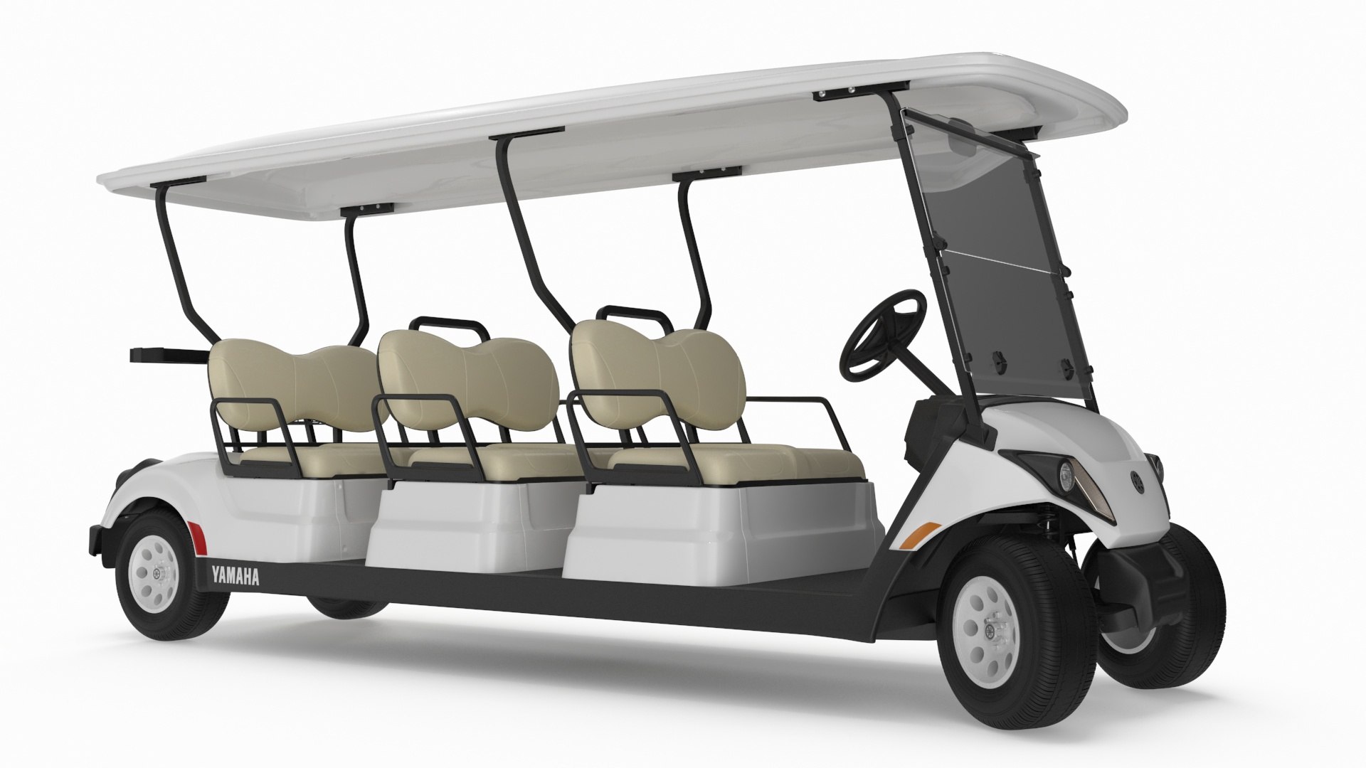 3D Model Six Seat Golf Electric Car Yamaha Rigged - TurboSquid 2250541