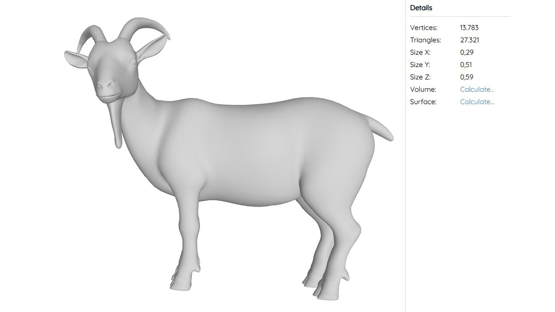3D Goat Animal Figure 3D Model Ready To Print - TurboSquid 2299293