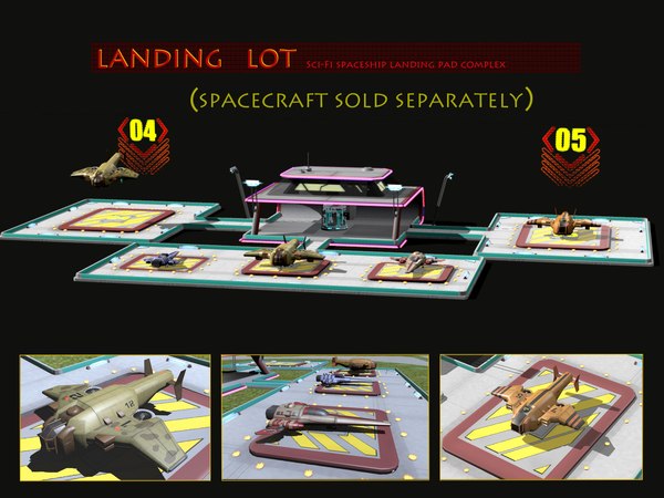 sci-fi landing lot 3d model
