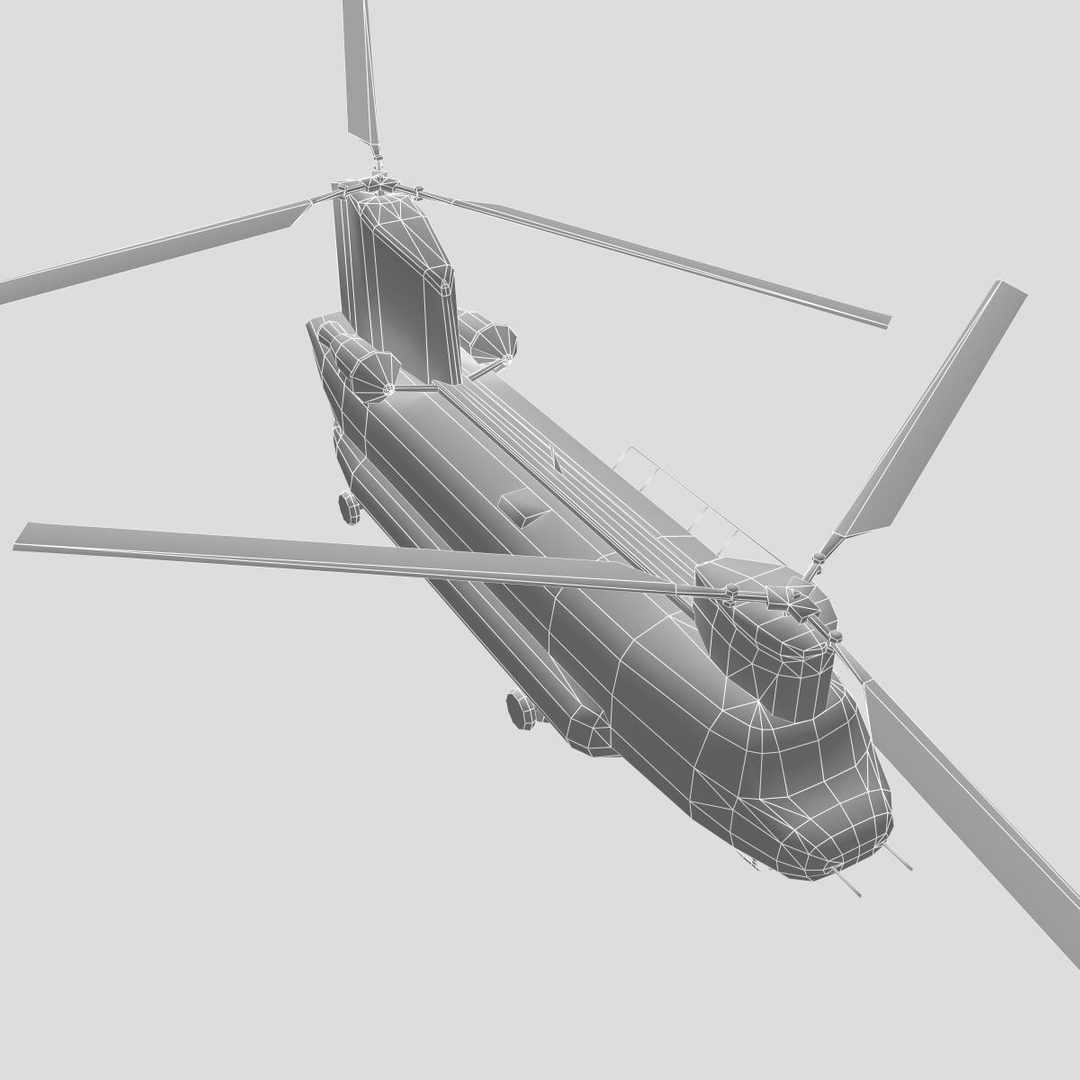 Ch-47 Chinook Basic Helicopter 3d Model