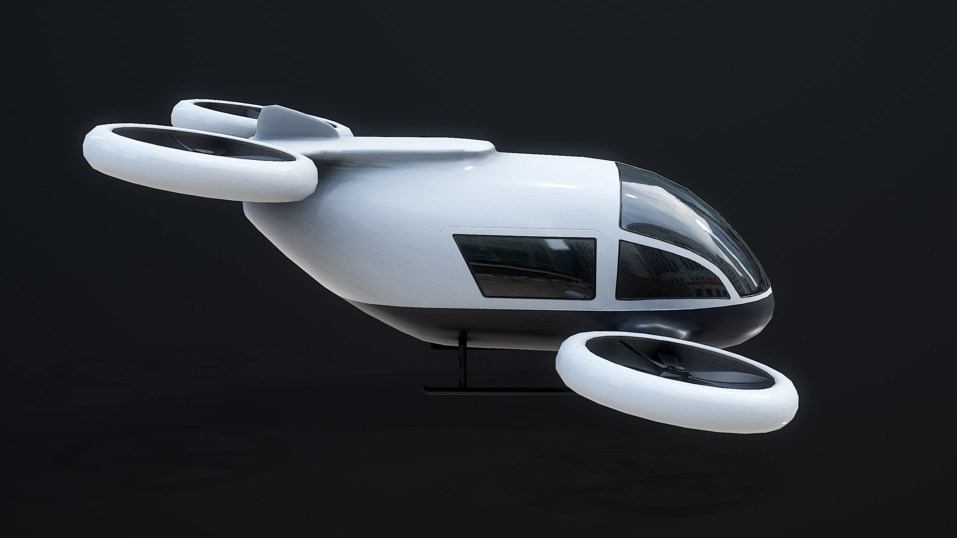 Flying Taxi eVTOL PBR 09 White 3D - TurboSquid 1915904