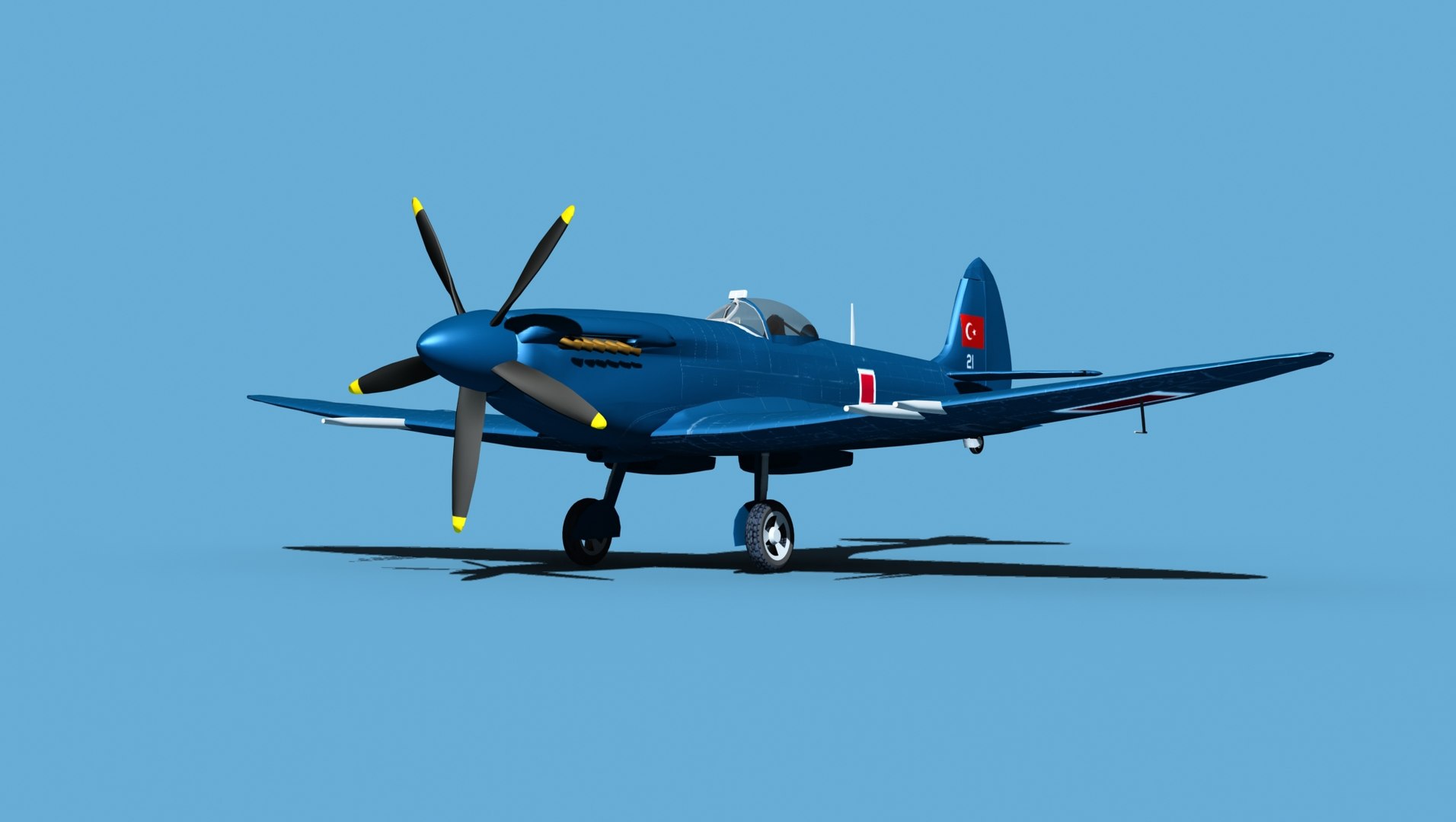 Supermarine Spitfire Mk XXII V18 Turkey 3D Model - TurboSquid 1925752