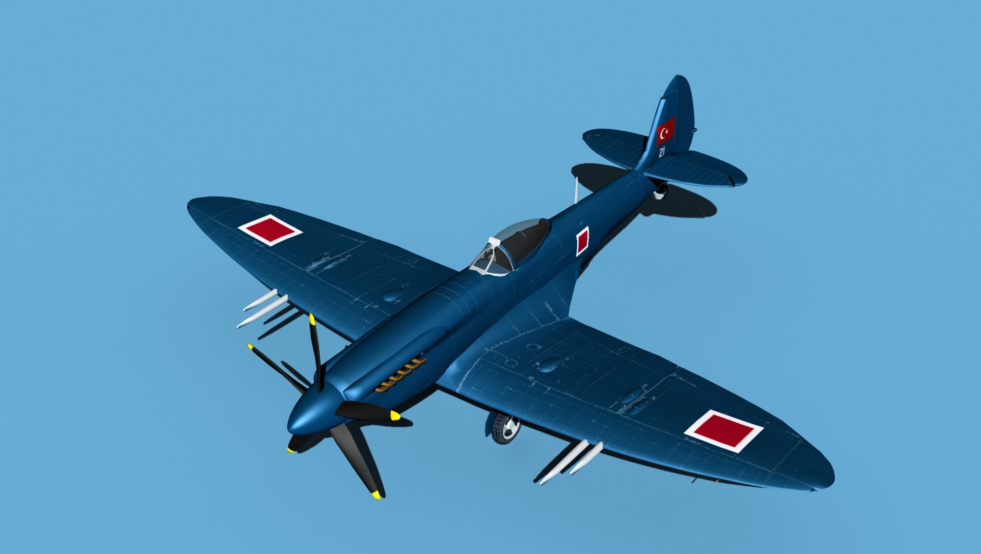 Supermarine Spitfire Mk XXII V18 Turkey 3D Model - TurboSquid 1925752