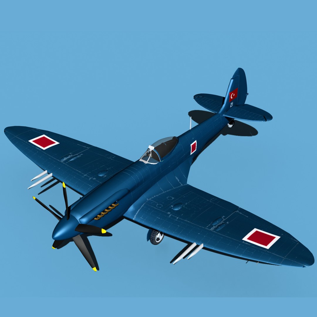 Supermarine Spitfire Mk XXII V18 Turkey 3D Model - TurboSquid 1925752