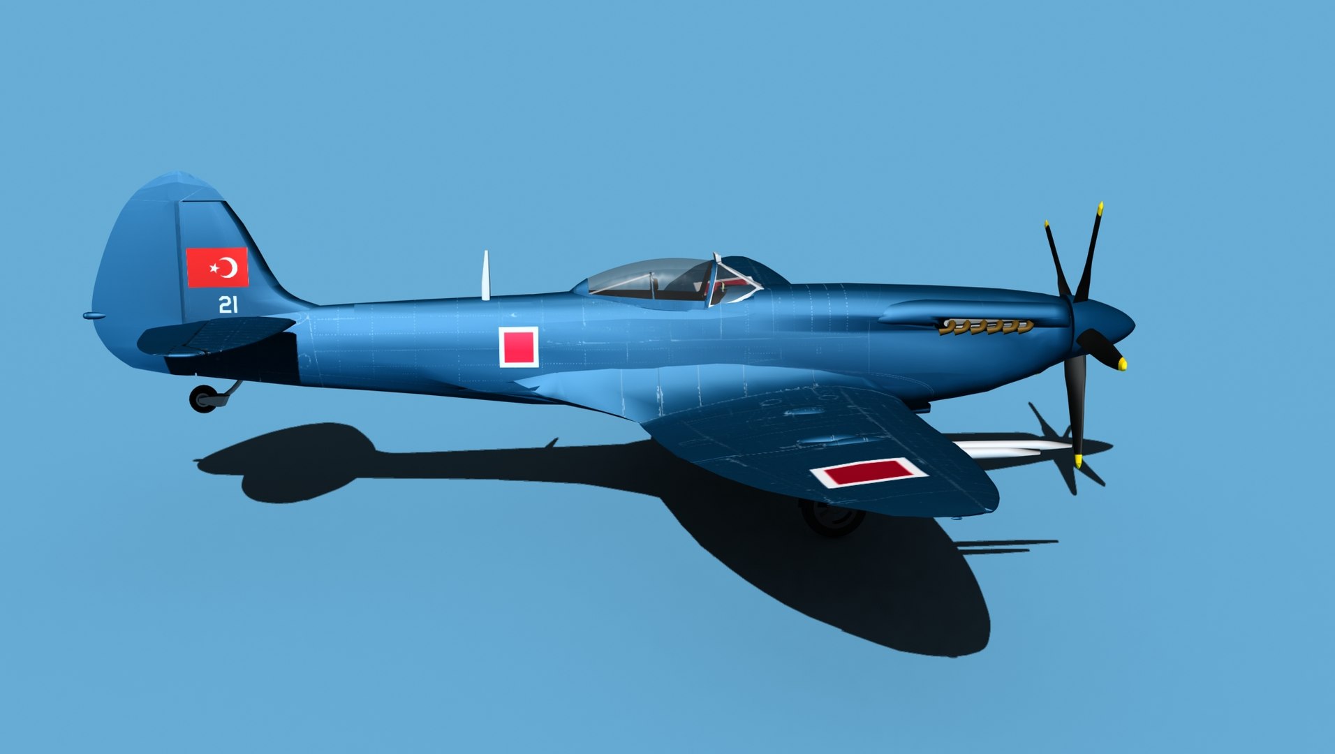 Supermarine Spitfire Mk XXII V18 Turkey 3D Model - TurboSquid 1925752
