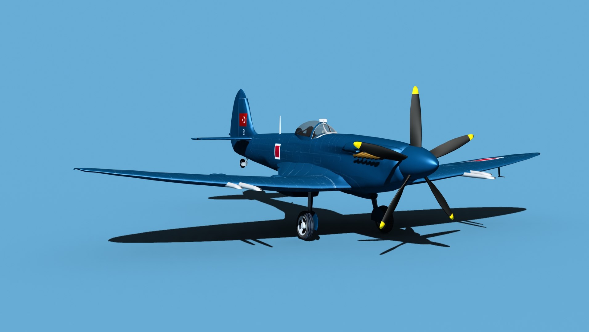 Supermarine Spitfire Mk XXII V18 Turkey 3D Model - TurboSquid 1925752