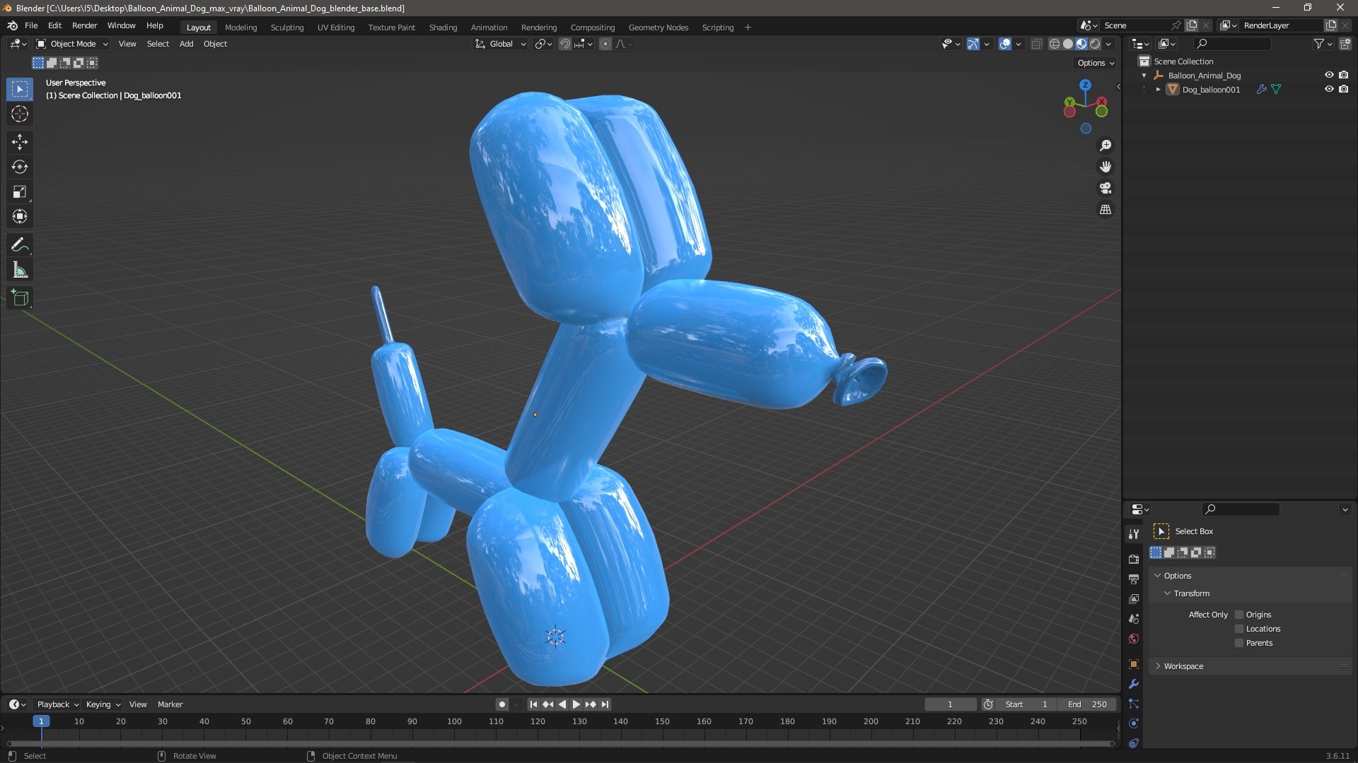 3D Model Balloon Animal Dog - TurboSquid 2316278